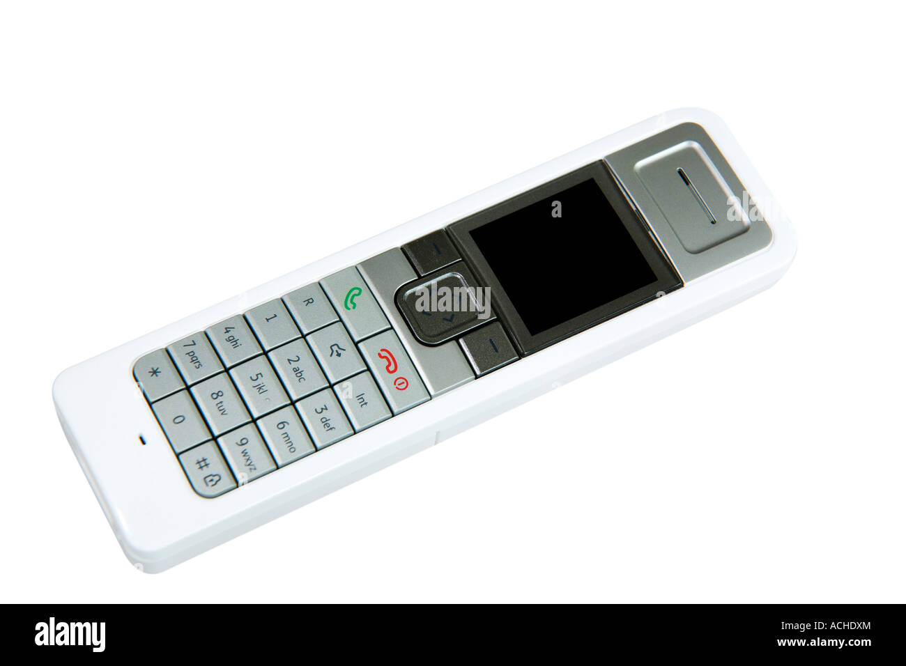 White digital telephone handset with LCD screen Stock Photo - Alamy