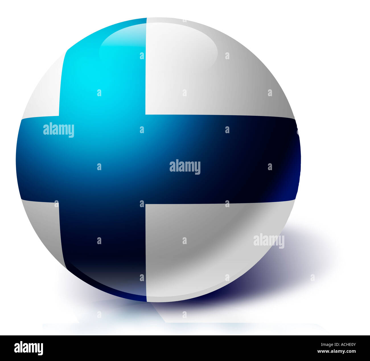 Finland flag as a glass ball Stock Photo - Alamy