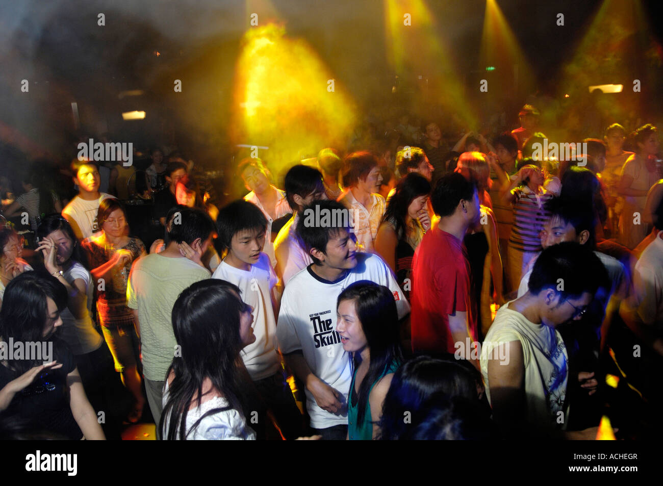 Chinese young people dancing at a nightclub Club Tango in Beijing China ...