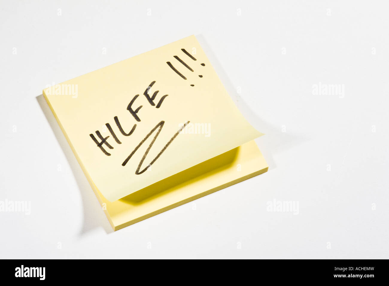 yellow sticky note with text Stock Photo - Alamy