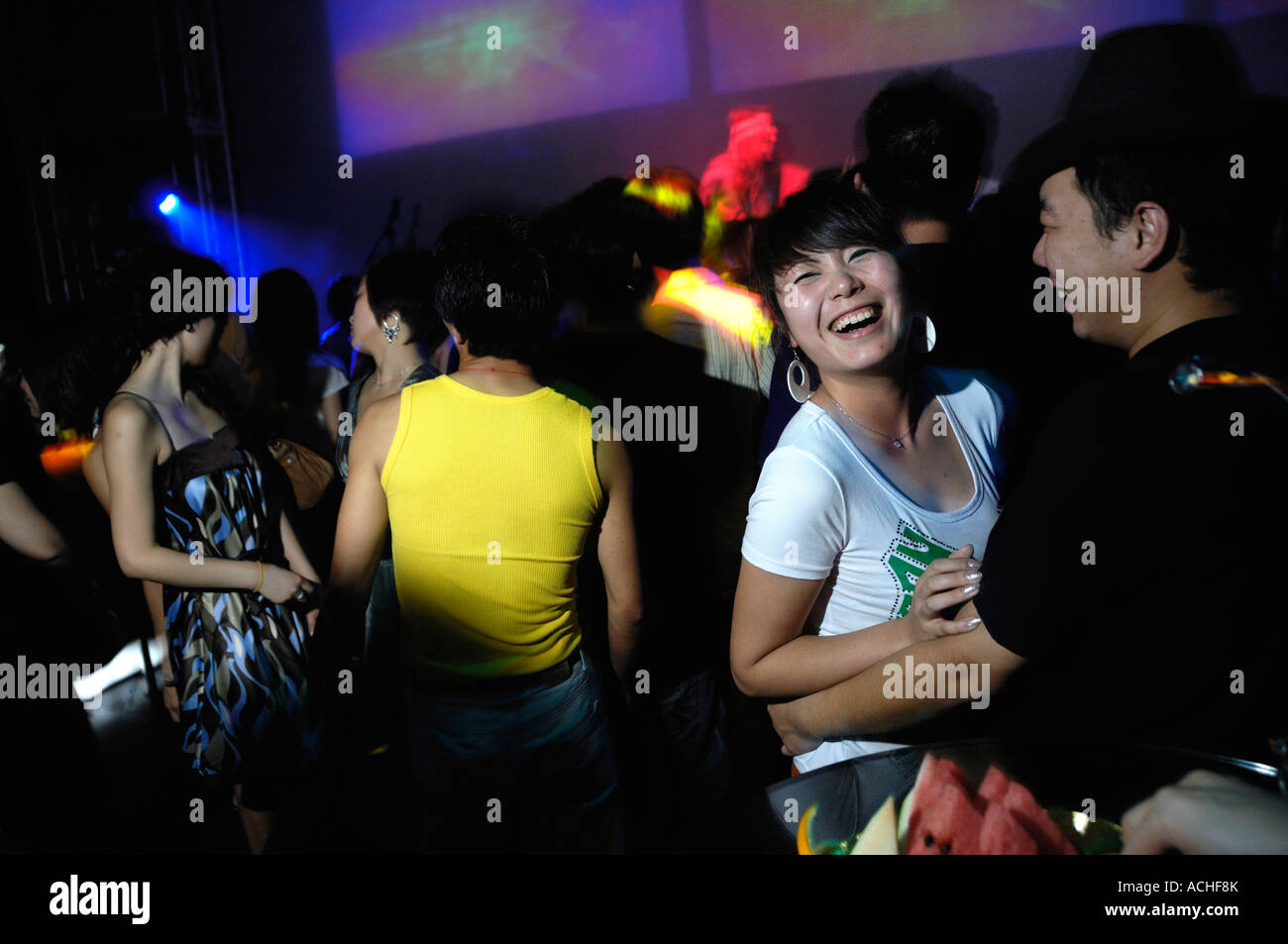 Chinese young people dancing at a nightclub Club Tango in Beijing China ...