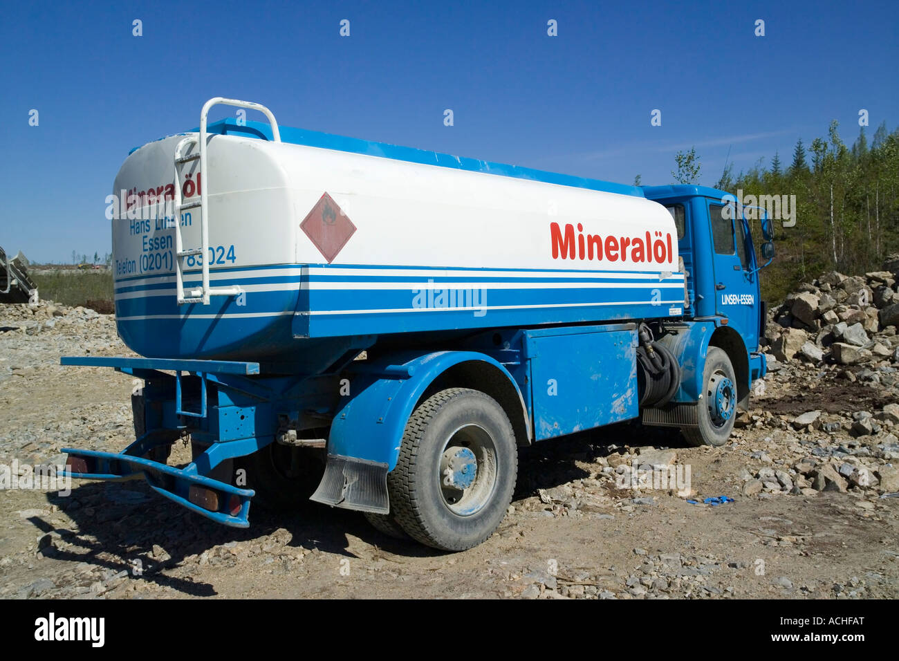 Oil truck in talvivaara mine hi-res stock photography and images - Alamy