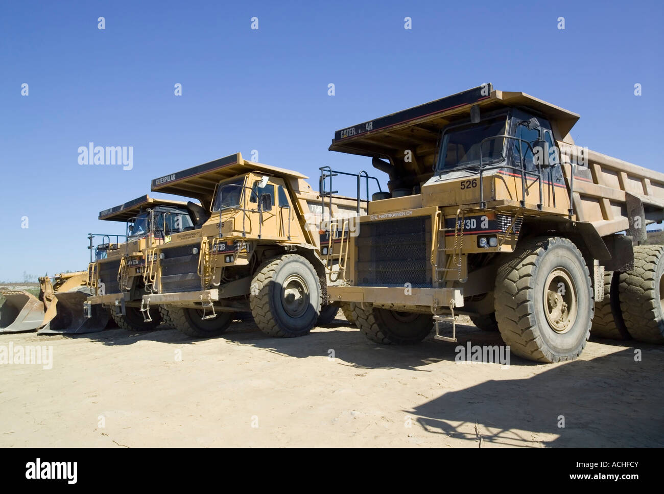 Dumpers in Talvivaara mine, Sotkamo Finland Stock Photo - Alamy