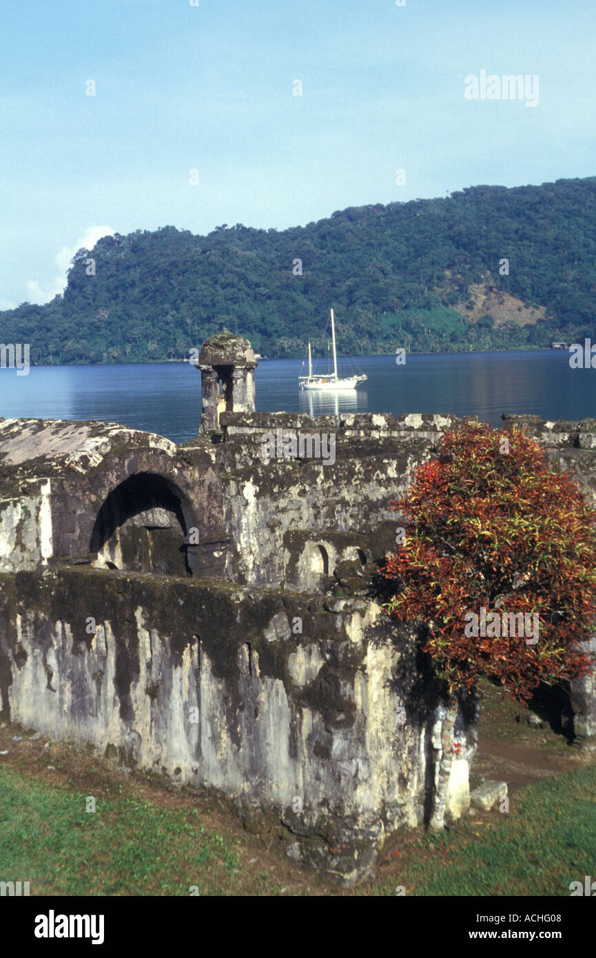 Panama Portobello Caribbean Coast Fort Santiago Overview cannons guard ...