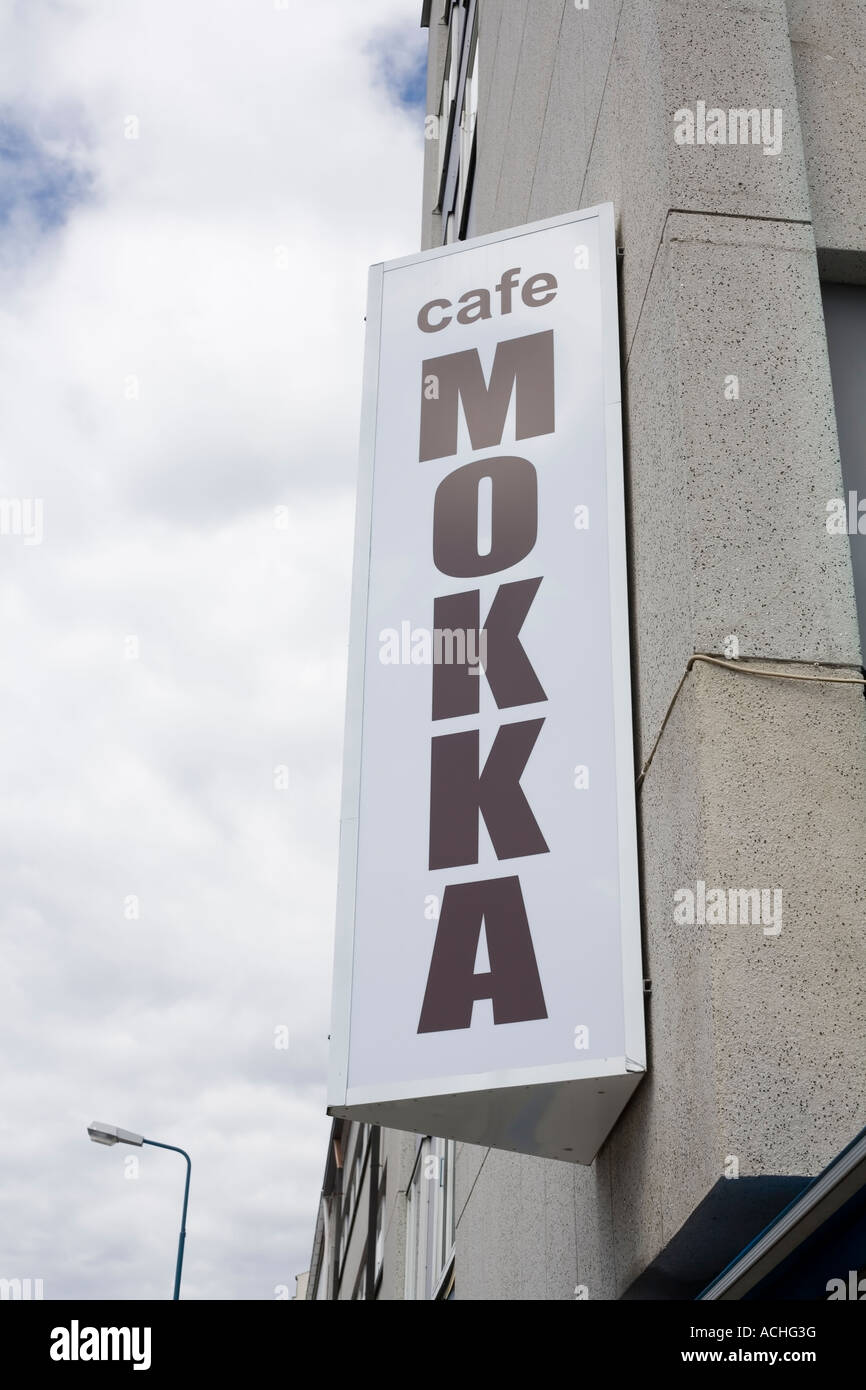 cafe Mokka sign, Kajaani Finland Stock Photo - Alamy