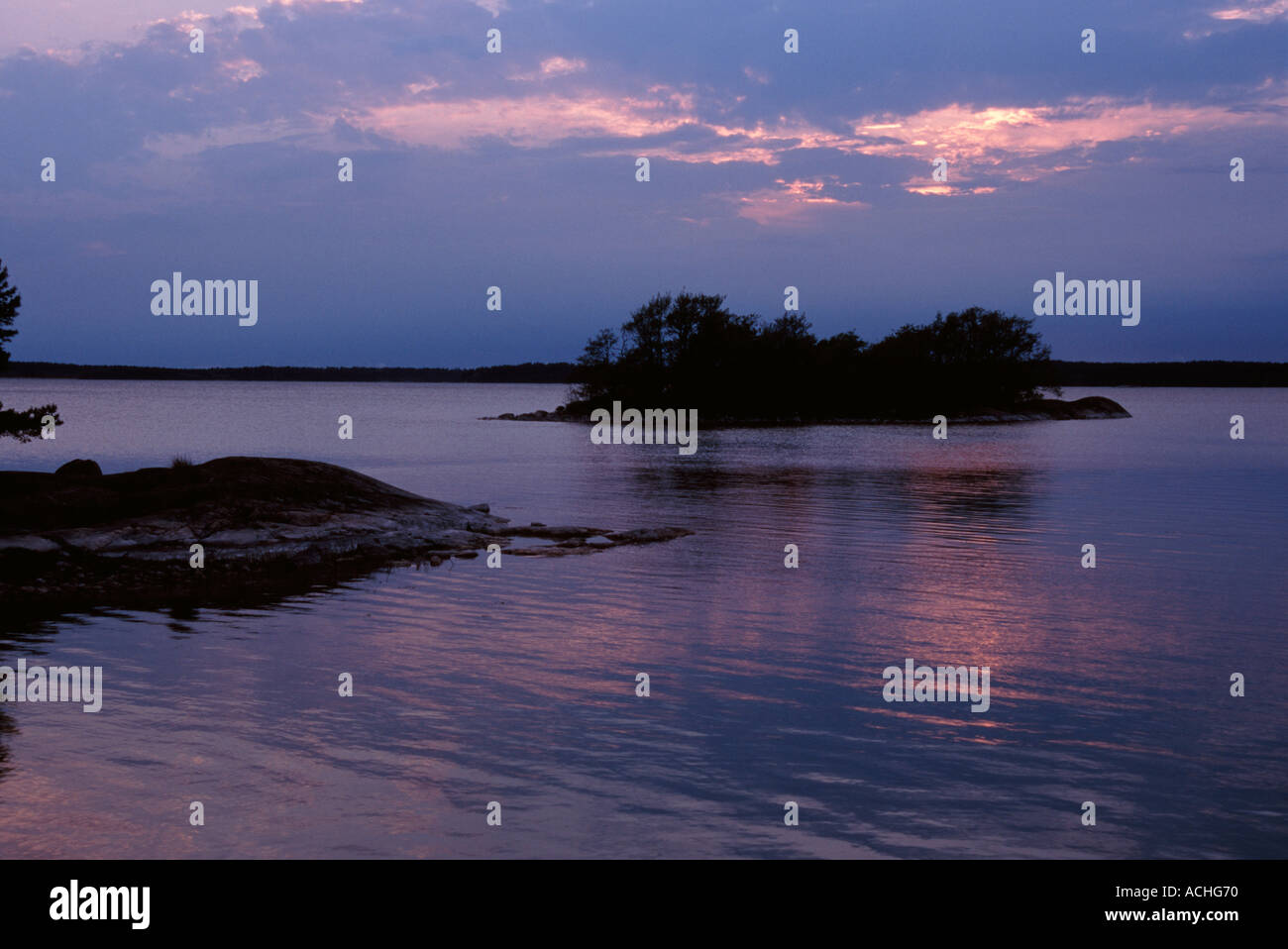Landscape at dusk Stock Photo - Alamy