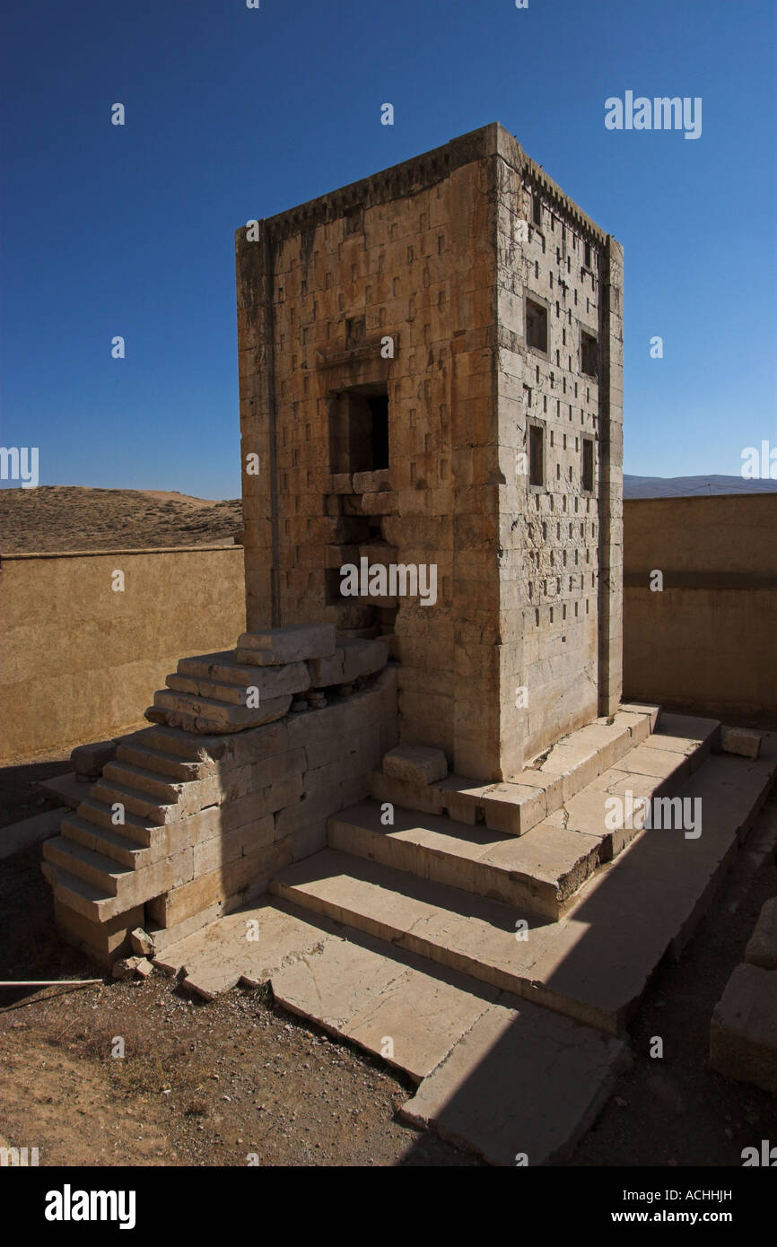 The ancient Achaemenid fire temple at at Naqsh-e Rostam near Persepolis ...
