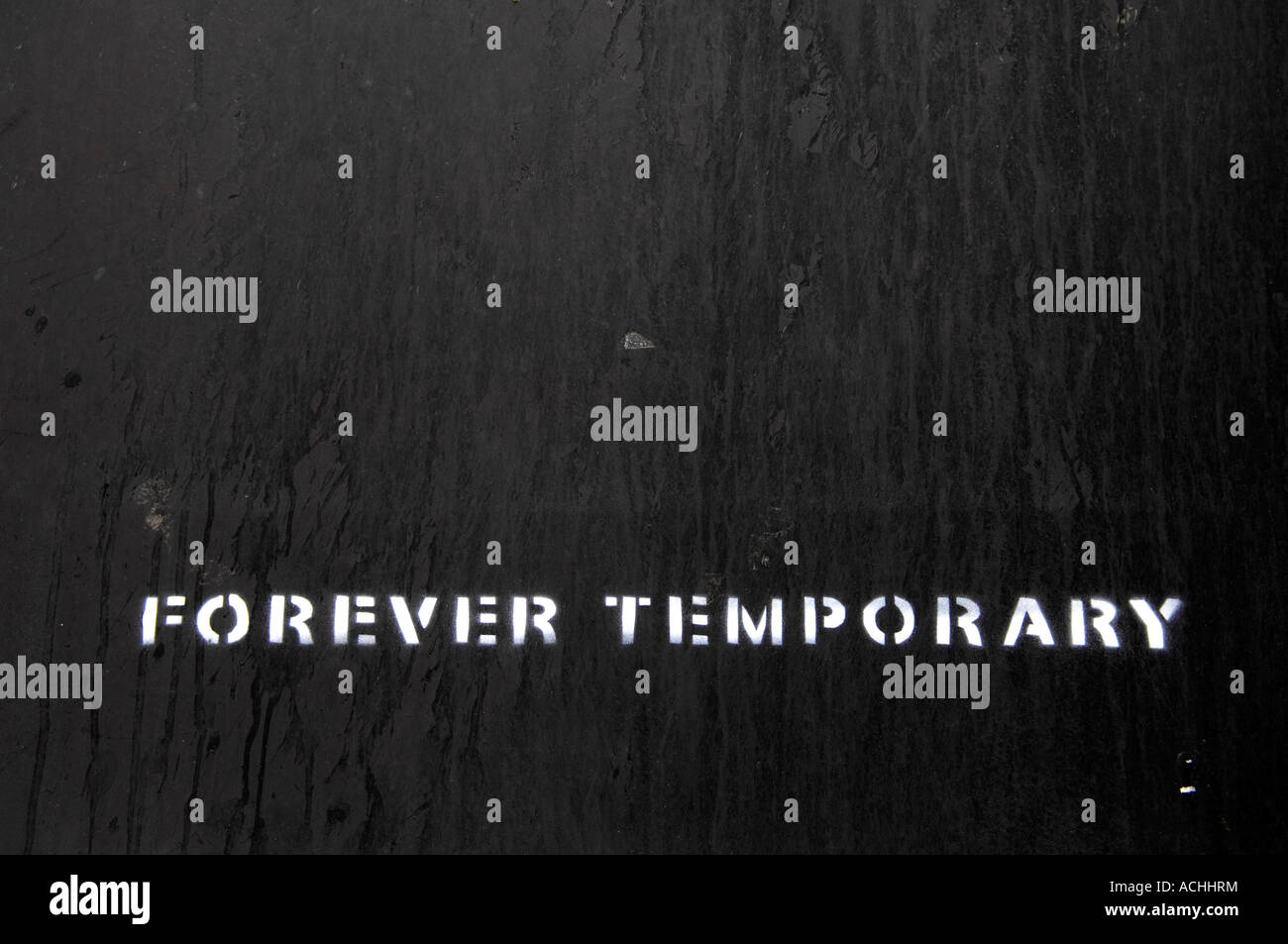 forever temporary graphic sign Stock Photo - Alamy
