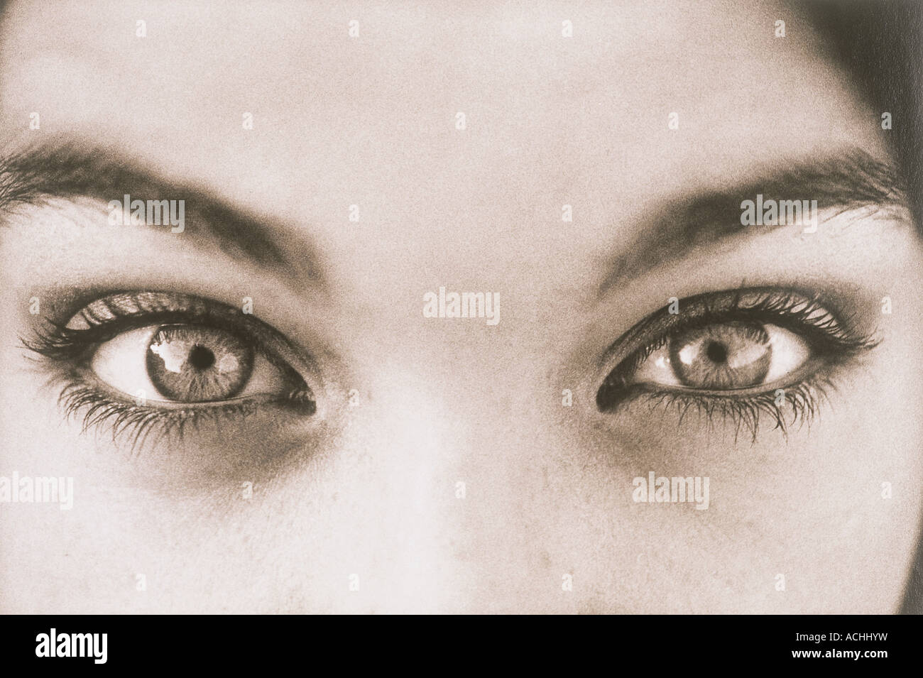 Black and white close-up on woman's eyes Stock Photo - Alamy