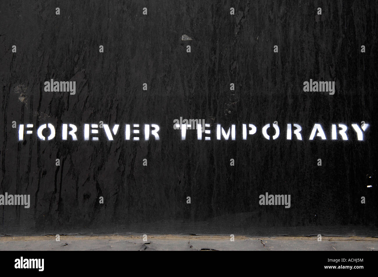 forever temporary graphic sign Stock Photo - Alamy