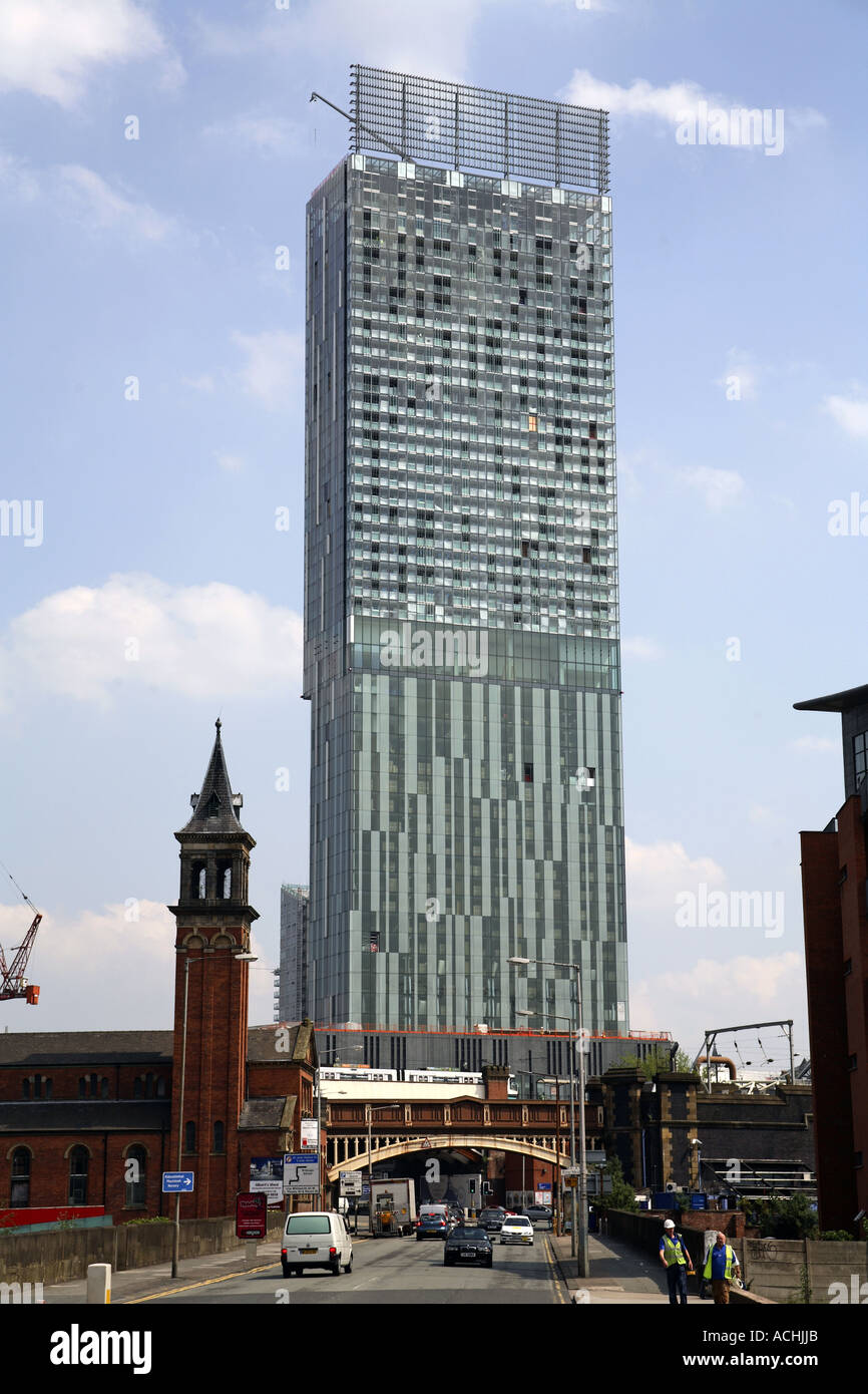 View of the from the south end of Deansgate looking at the Hilton ...