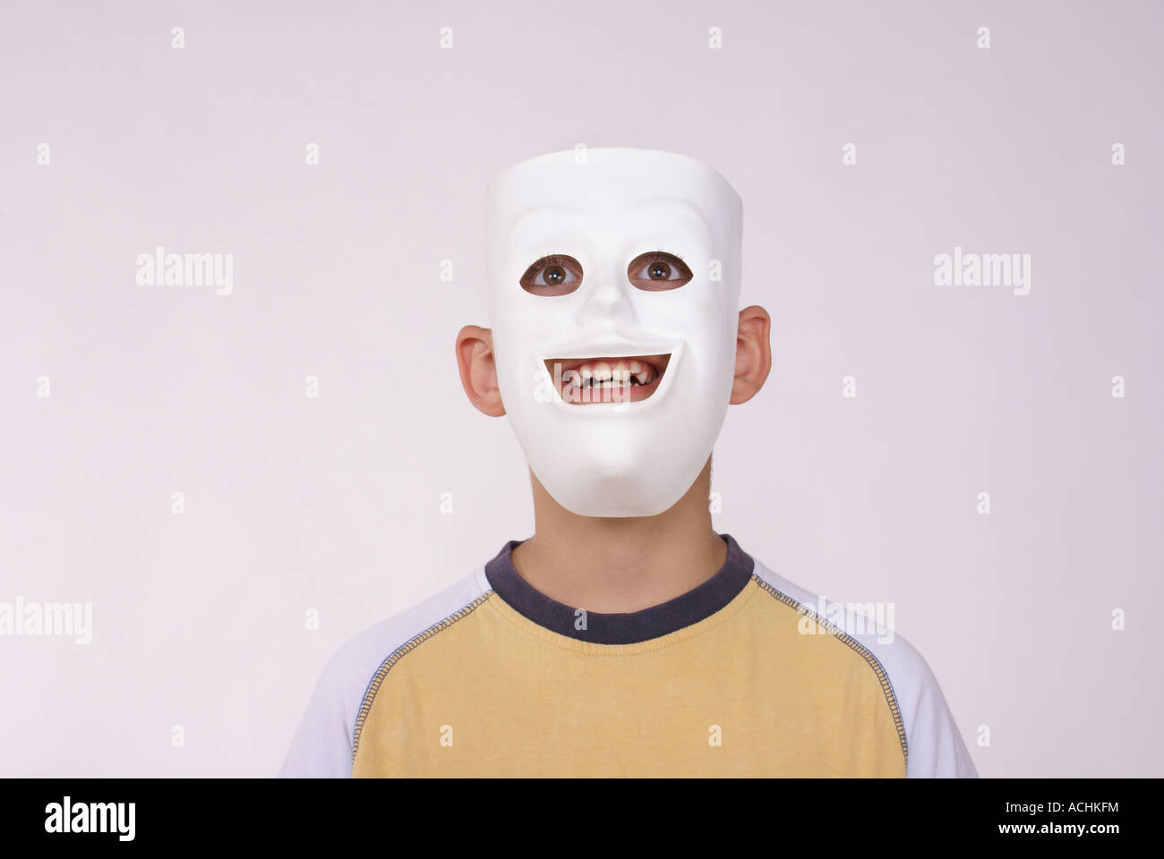 Boy mask face smile hidden hi-res stock photography and images - Alamy