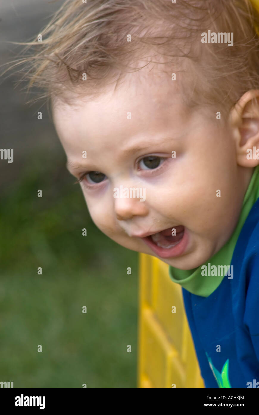 Boy Child Shouting Boy Child Thinking PLAY HOUSE Stock Photo - Alamy