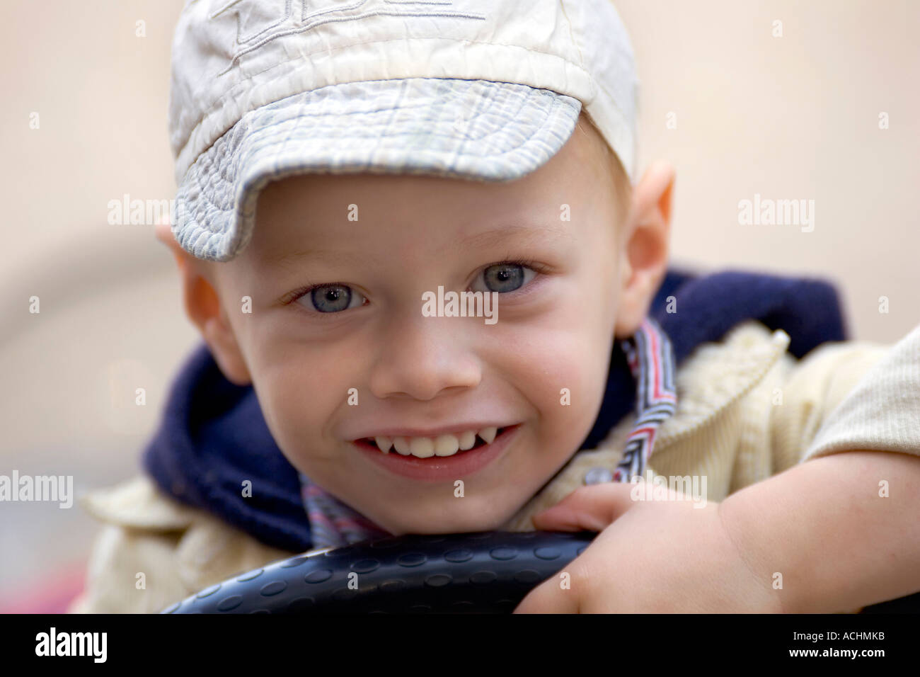 Little boy with a cap Stock Photo - Alamy