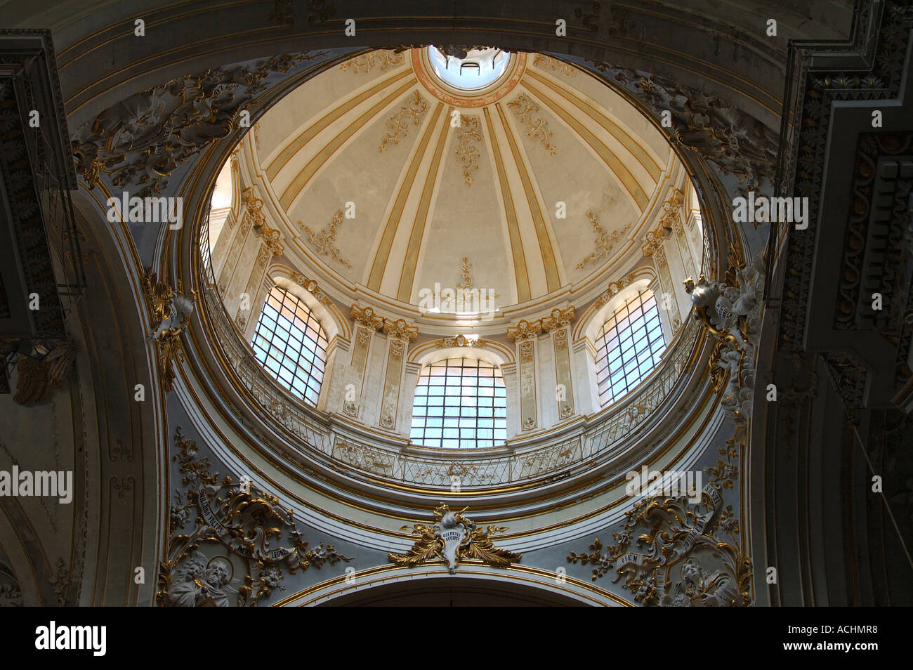 Interior of the dome Cathedral of San Giorgio Modica Italy Stock Photo ...