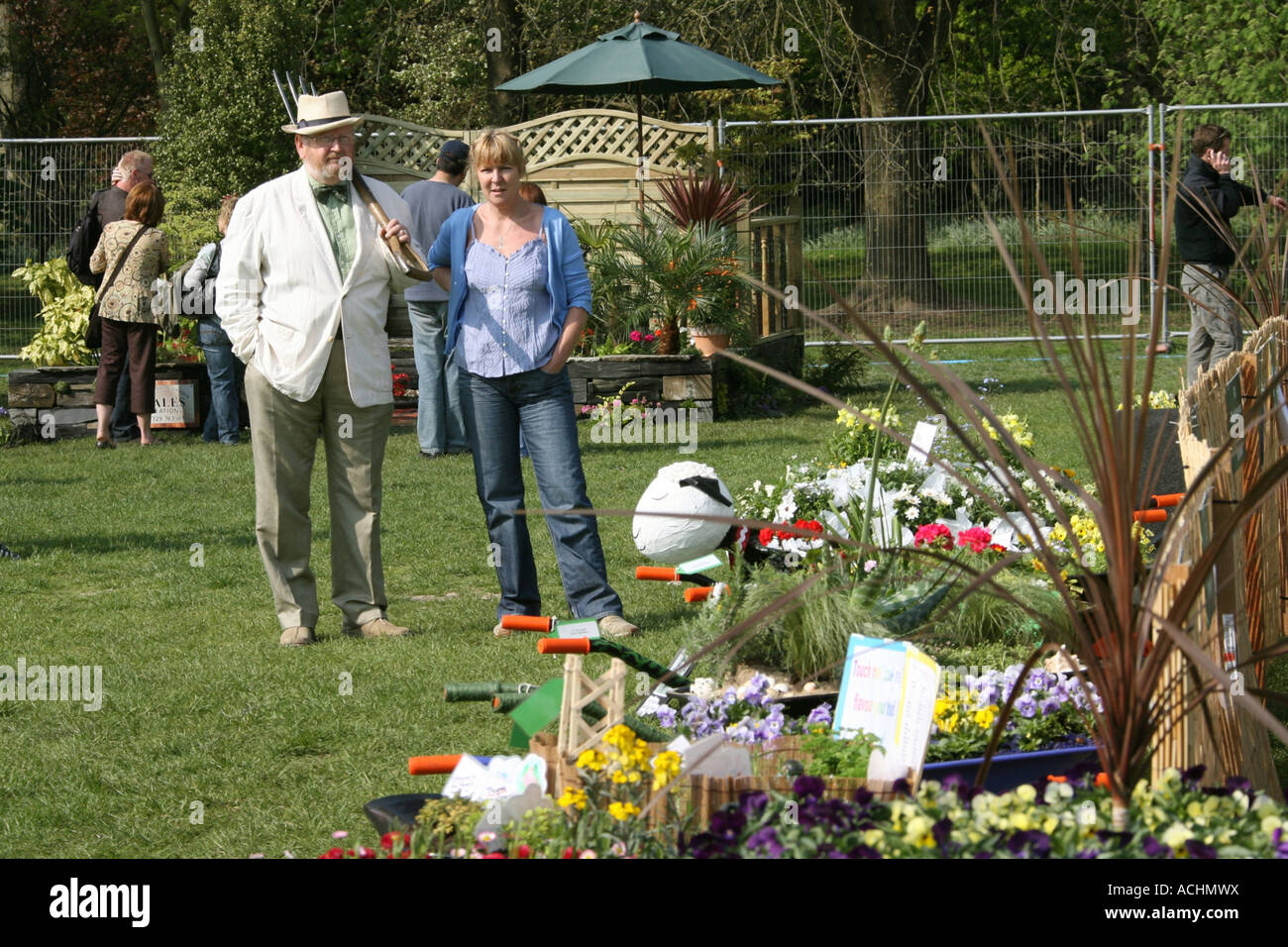 Chris Segar filming at the RHS Spring Flower Show in Cardiff South ...