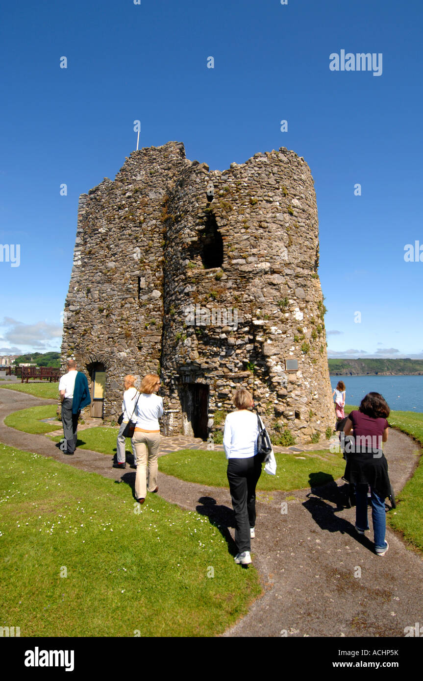 Castle Hill, Tenby, Pembrokeshire, West Wales, Britain, UK Stock Photo ...