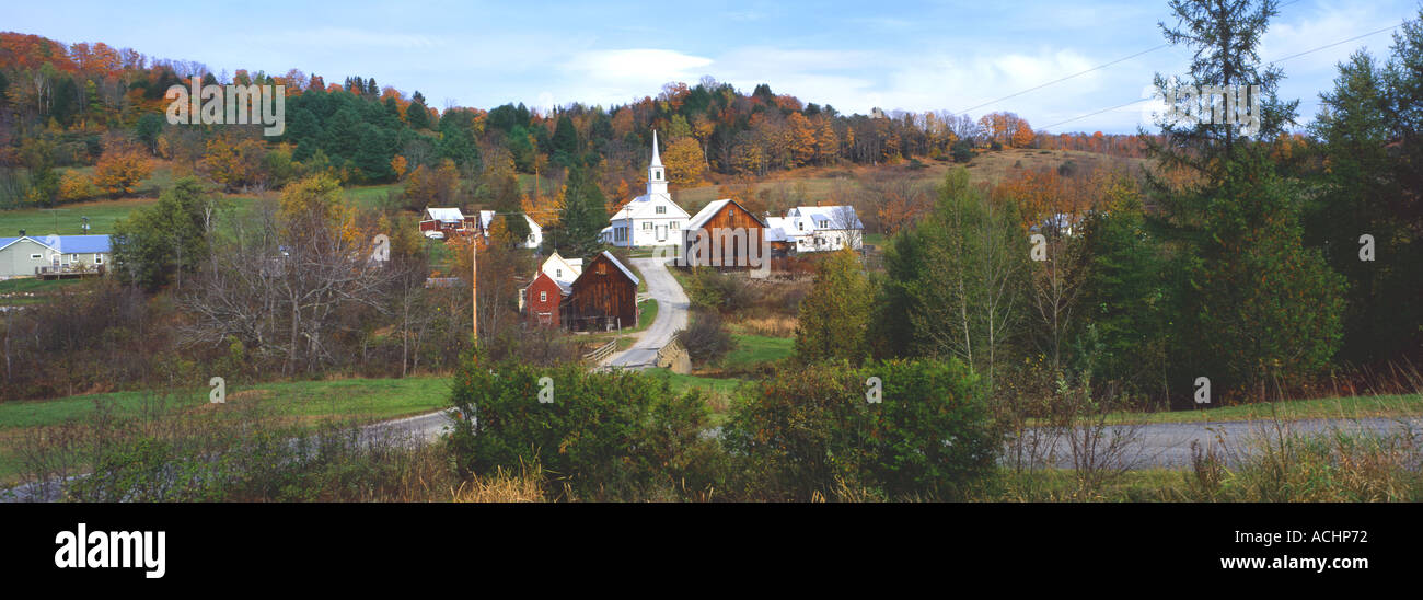 Small Town with Barns and Church in Waits River Vermont Stock Photo - Alamy