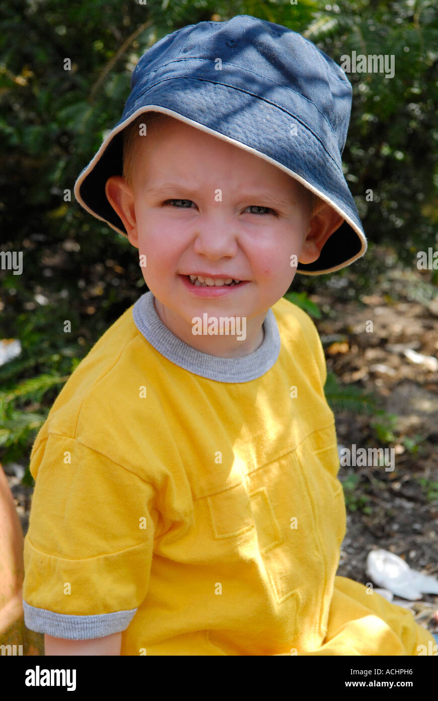 Little boy with hat Stock Photo - Alamy