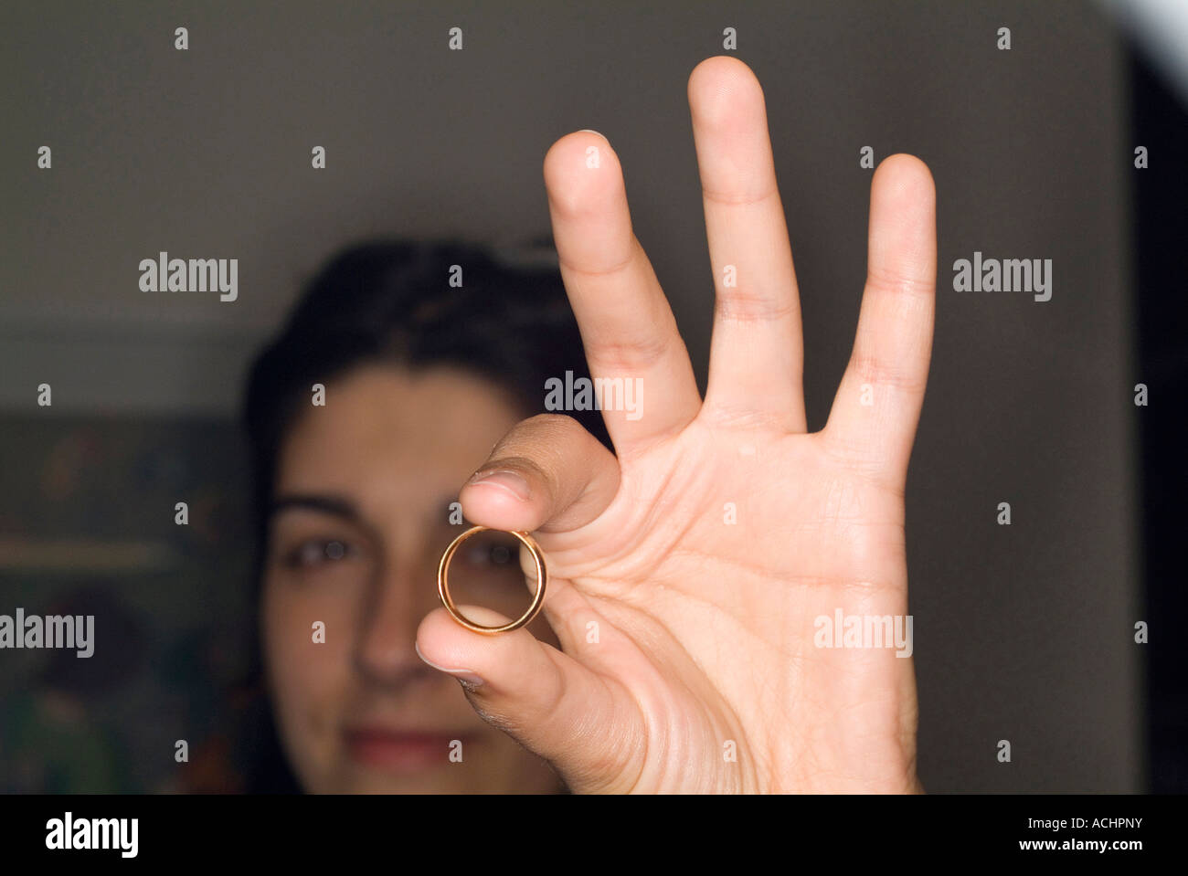 woman showing off wedding ring Stock Photo - Alamy