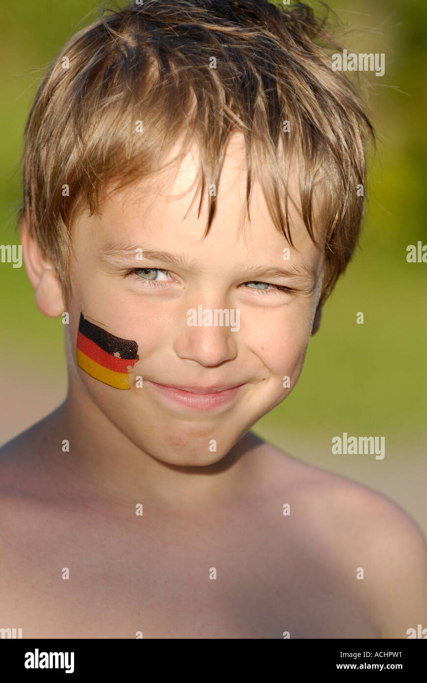 Boy with germany tatoo Stock Photo - Alamy