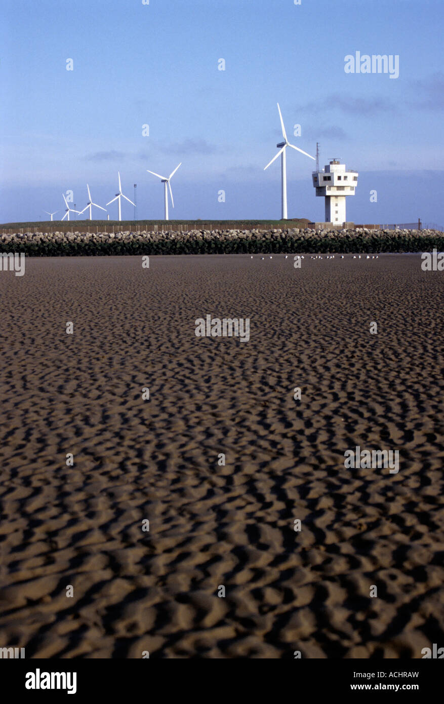 Wind turbines, wind farm, Waterloo Beach, Liverpool, UK Stock Photo - Alamy