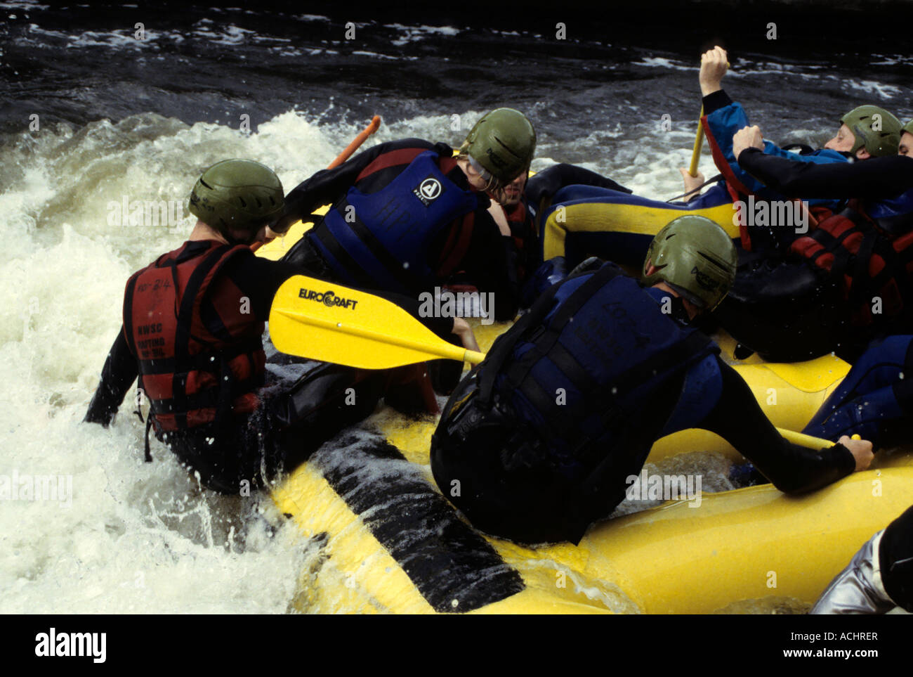 White water rafting at the national water sports centre hi-res stock ...