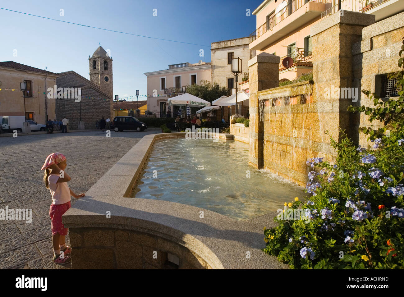 Piazza Risorgimento in Arzachena, Sardinia, Italy Stock Photo - Alamy