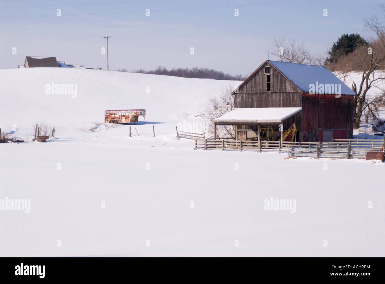 Michigan barn in the snow hi-res stock photography and images - Alamy