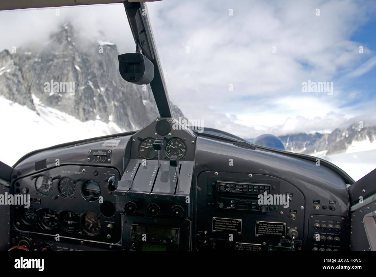 View from the plane flying over the Pika Glacier Alaska Stock Photo - Alamy