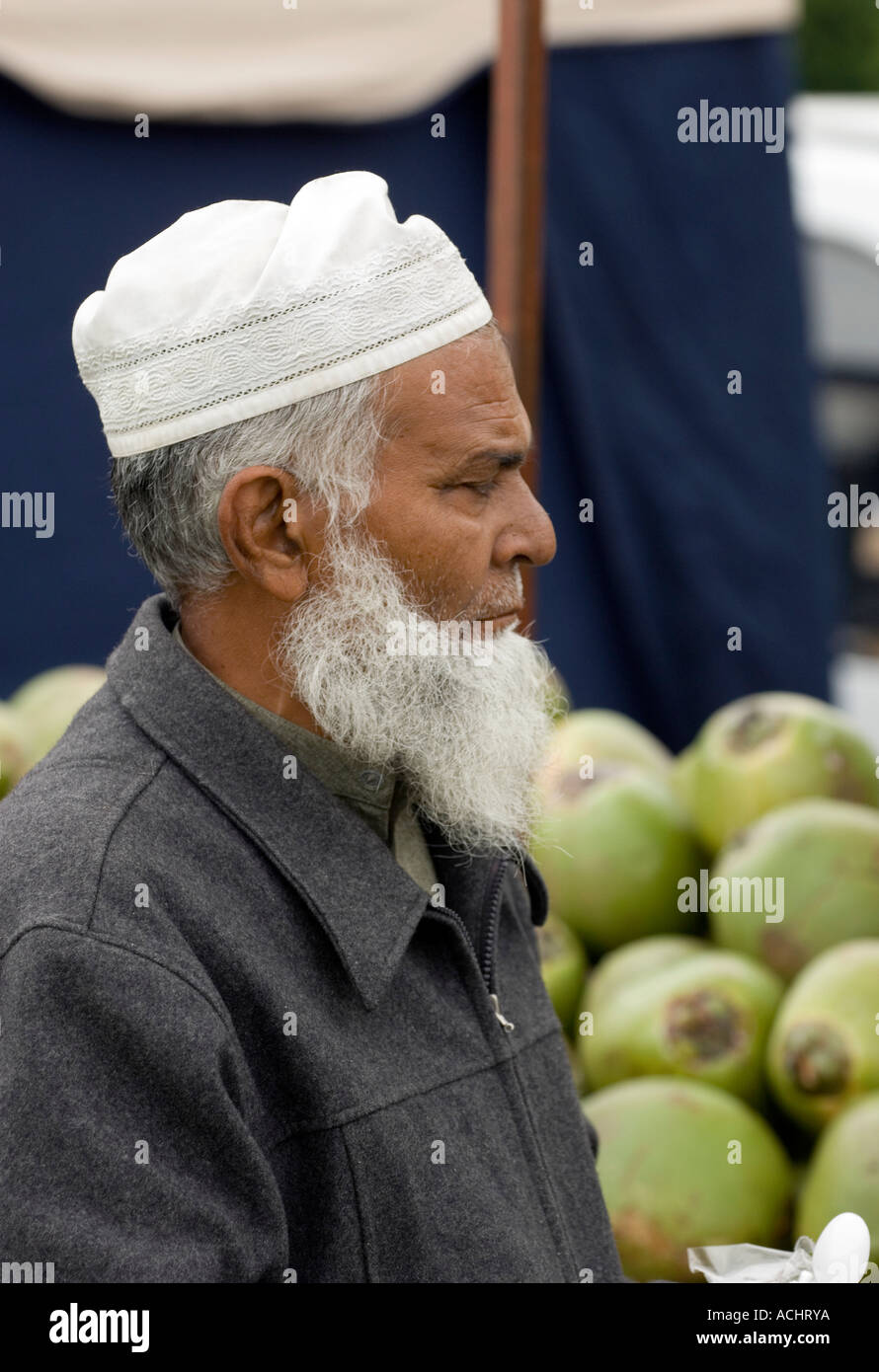 Middle aged muslim man at market, Brick Lane, London Stock Photo - Alamy