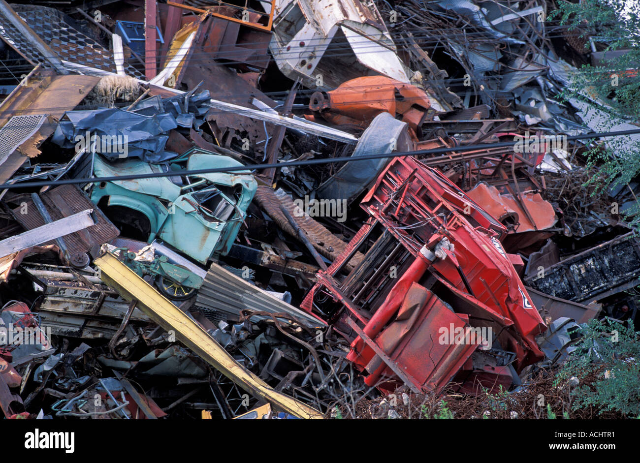 Garbage including large machines in a landfill Stock Photo - Alamy