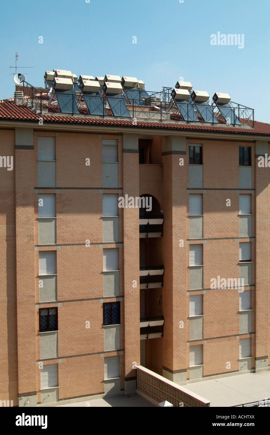 tall building with solar panels Stock Photo - Alamy