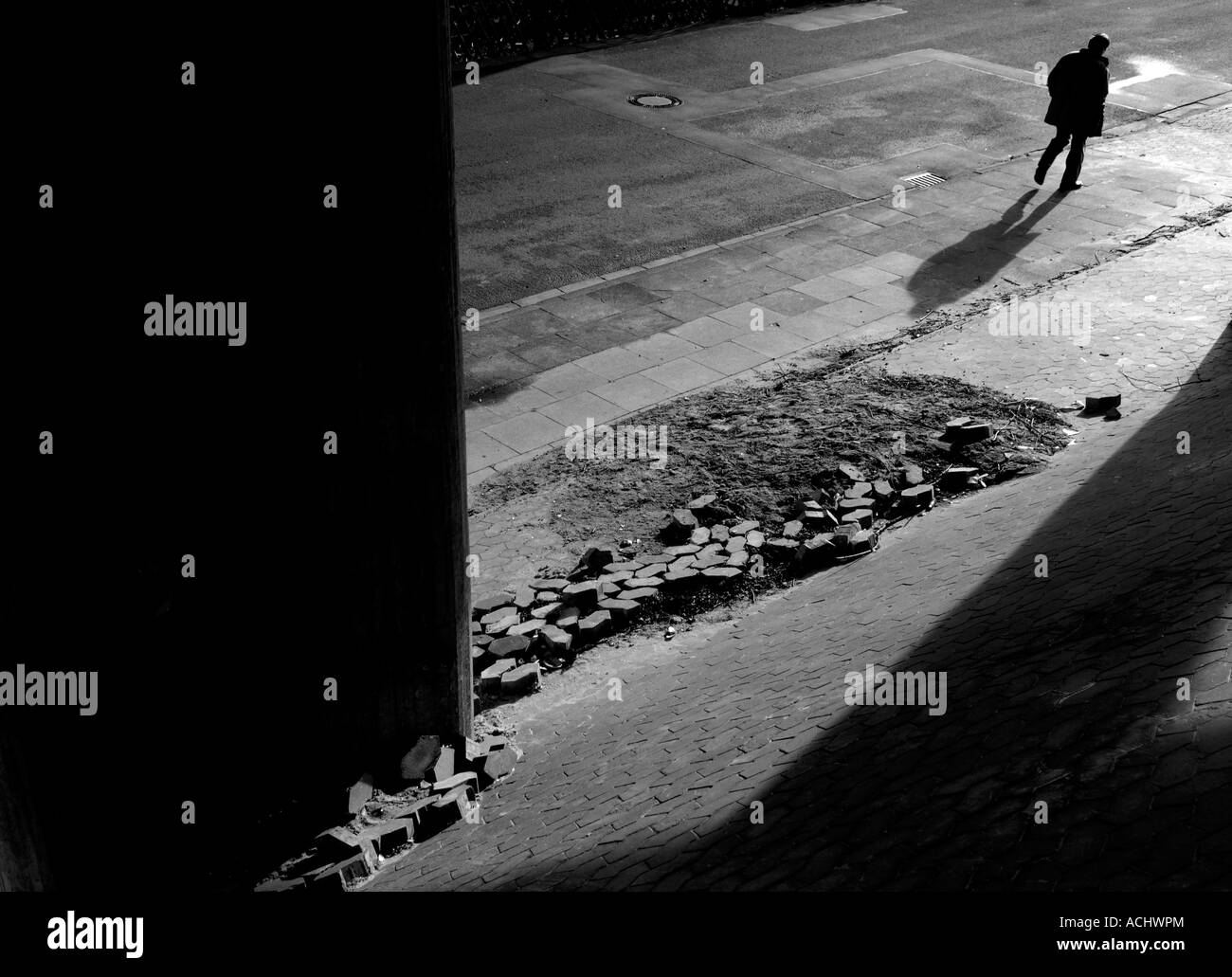 concrete man male shadow solitary figure walk alone loneliness single ...