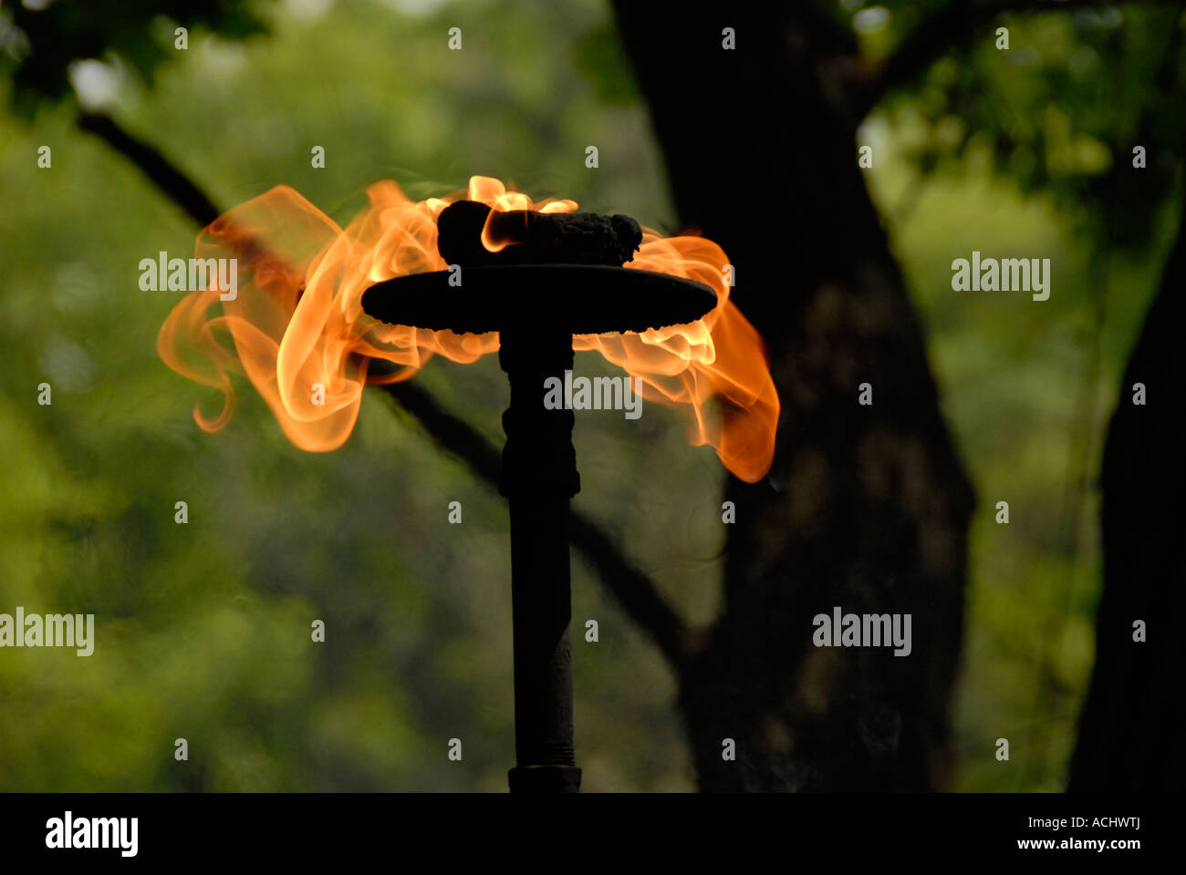 Decorative flaming torch Stock Photo - Alamy
