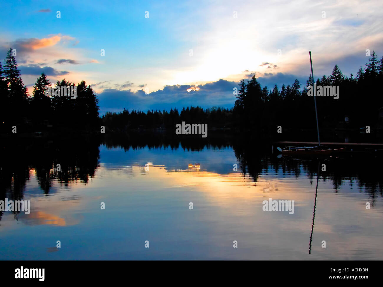 Pipe Lake Sunset Stock Photo - Alamy