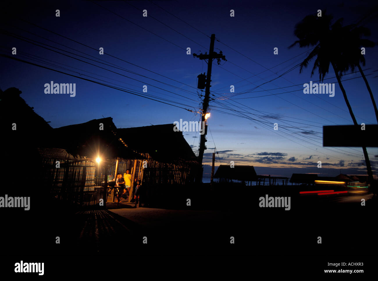 Philippines Sunset along shoreline of Iloilo on Panay Island Stock ...