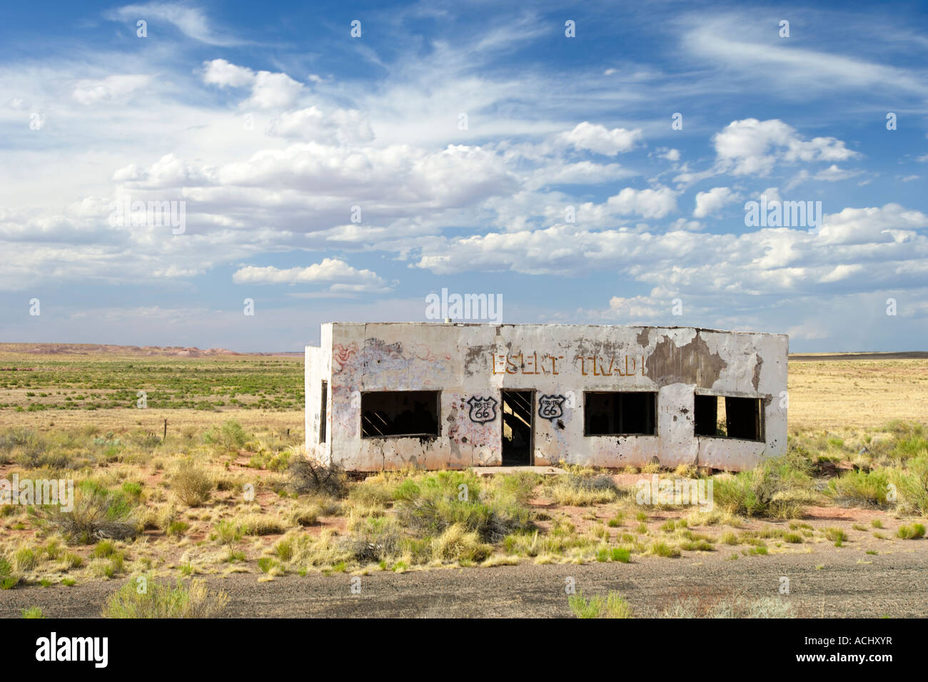 The Painted Desert Trading Post on an abandoned stretch of Route 66 in ...