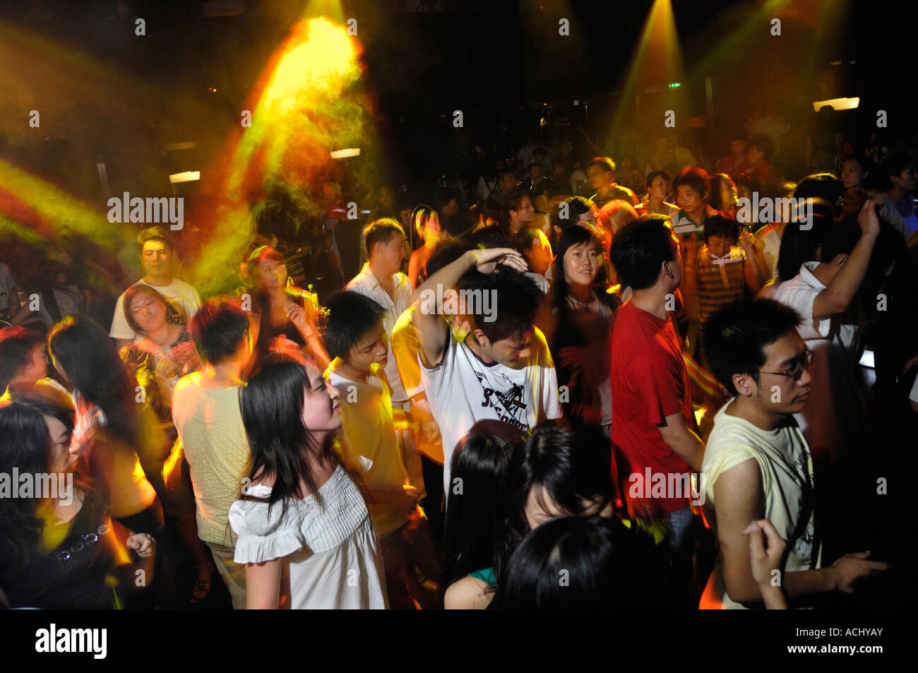 Chinese young people dancing at a nightclub Club Tango in Beijing China ...