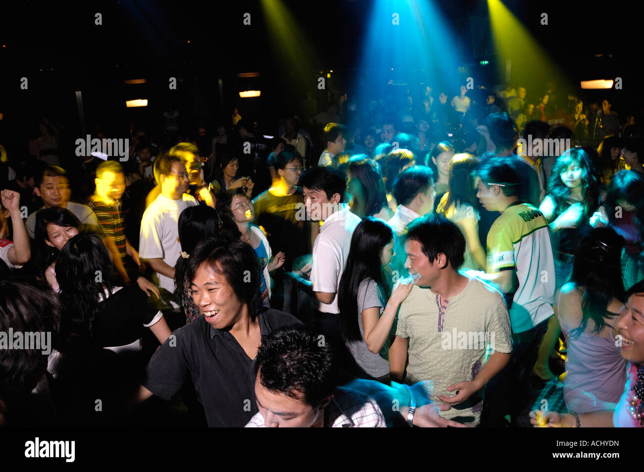 Chinese young people dancing at a nightclub Club Tango in Beijing China ...