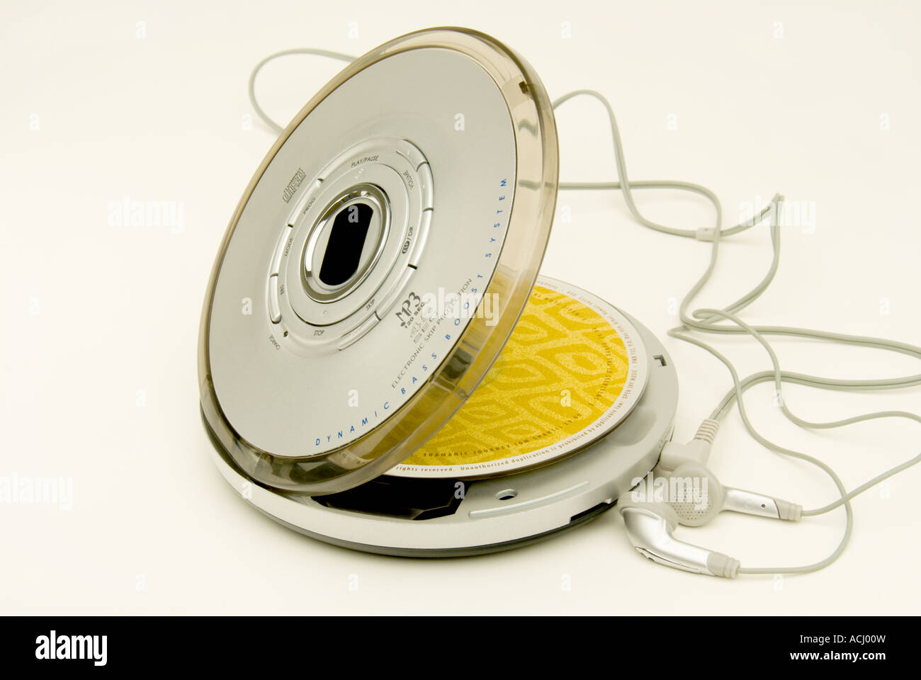 Portable cd mp3 player on white Stock Photo - Alamy