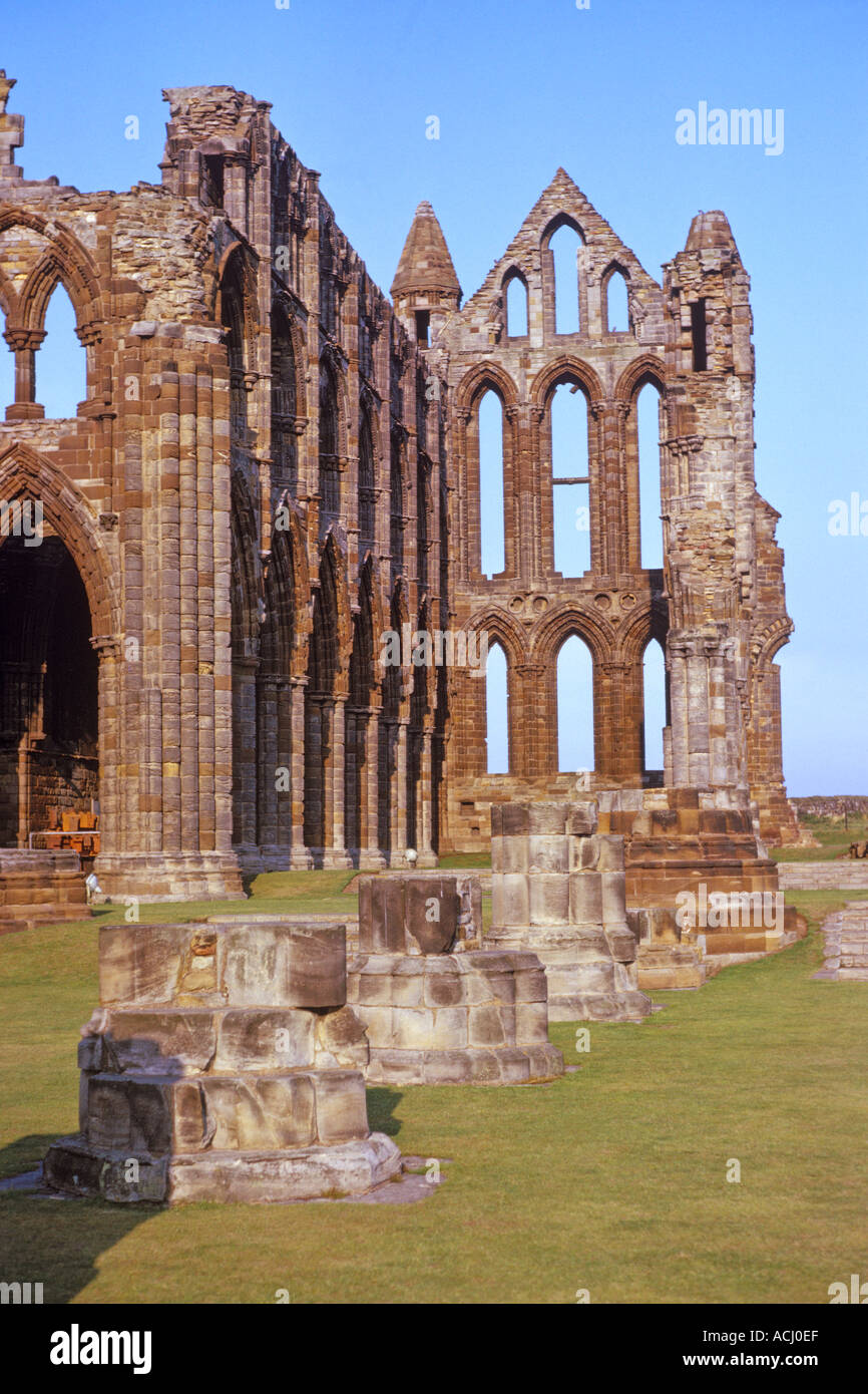 England North Yorkshire Whitby Abbey ruin JMH0376 Stock Photo - Alamy