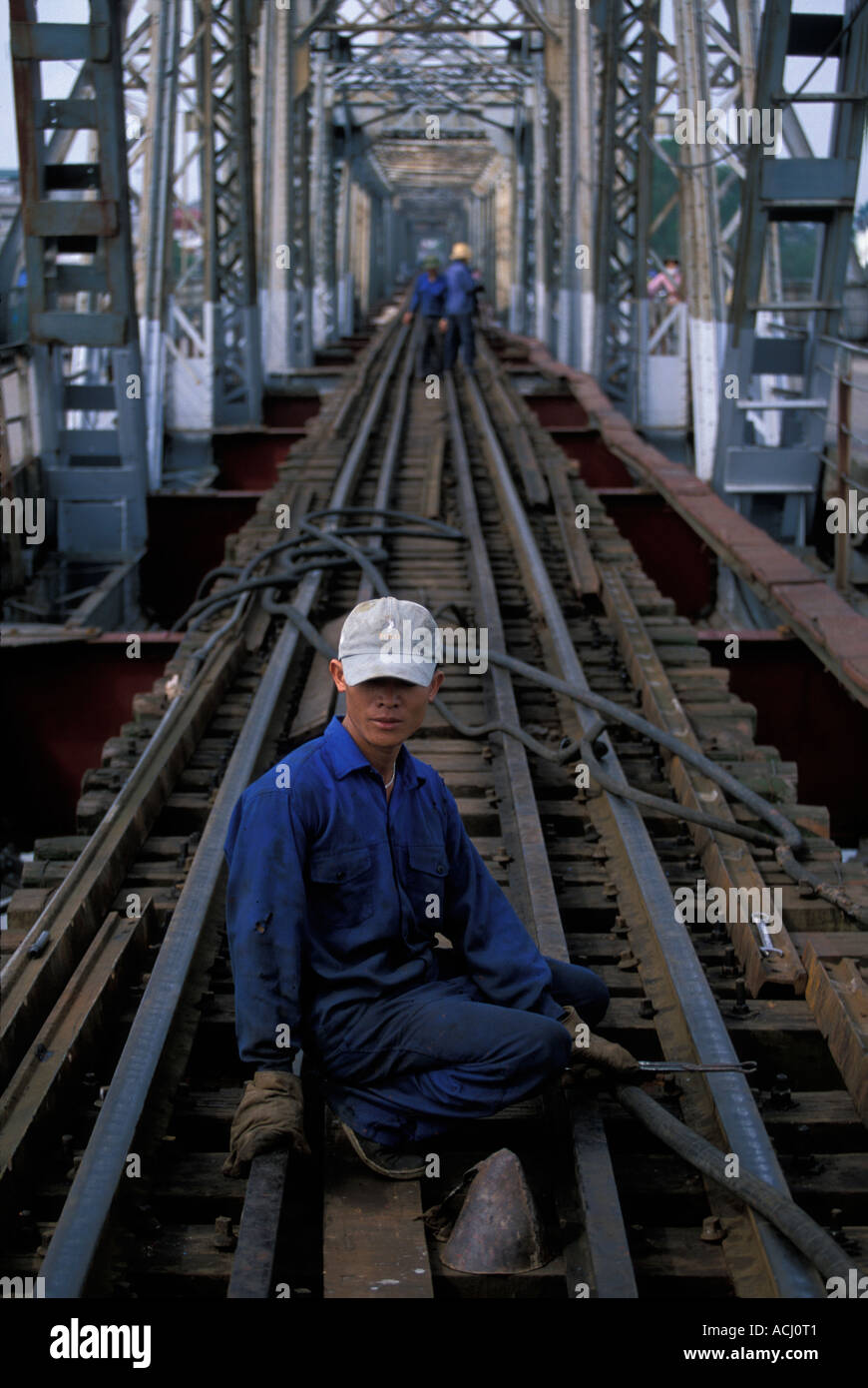Person working on the railroad tracks hi-res stock photography and ...