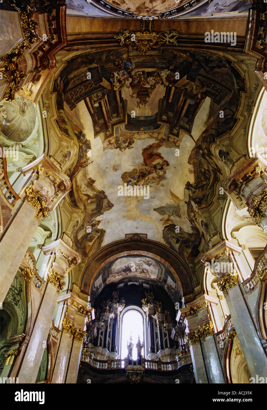 Baroque pulpit Church of St Nicholas Mala Strana in Prague Czech ...