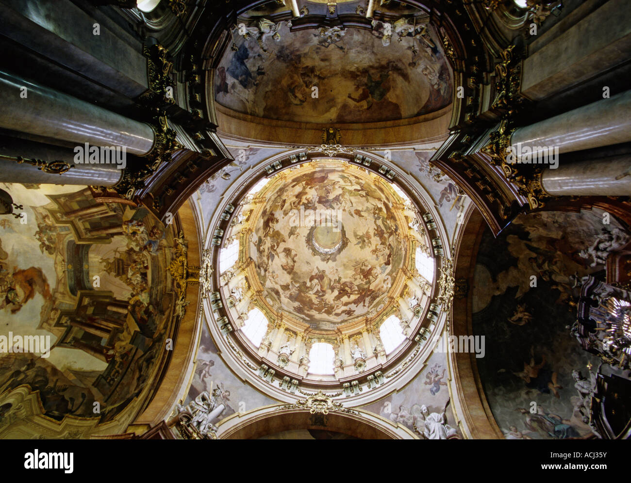 Baroque pulpit Church of St Nicholas Mala Strana in Prague Czech ...