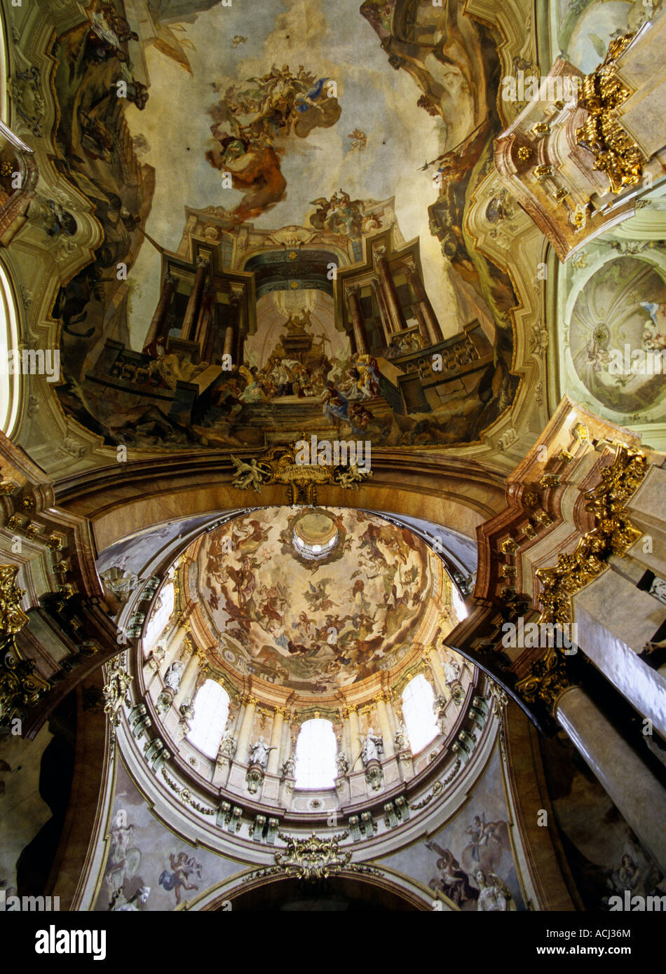 Baroque pulpit Church of St Nicholas Mala Strana in Prague Czech ...