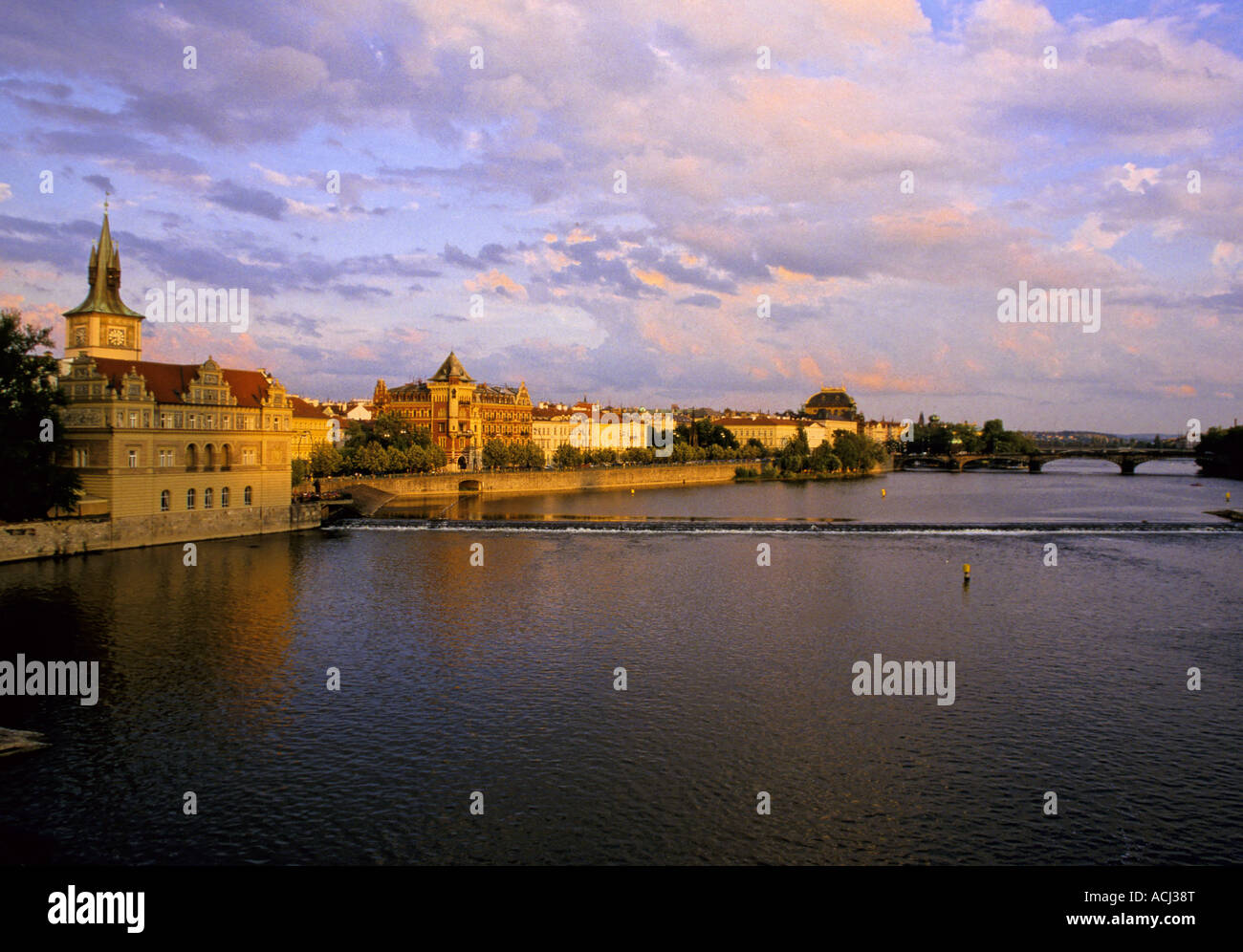Prague on Vltava River in Prague Czech Republic Stock Photo - Alamy
