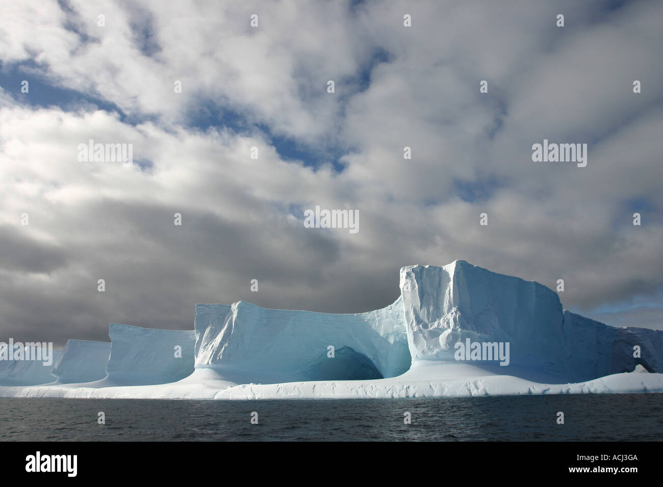 Antarctica Bransfield Strait Afternoon sun lights massive tabular ...
