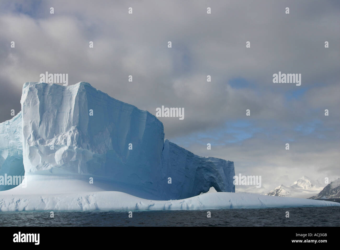 Antarctica Bransfield Strait Afternoon sun lights massive tabular ...