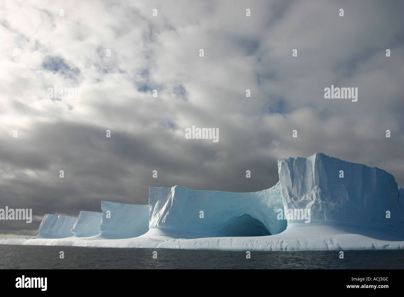 Antarctica Bransfield Strait Afternoon sun lights massive tabular ...
